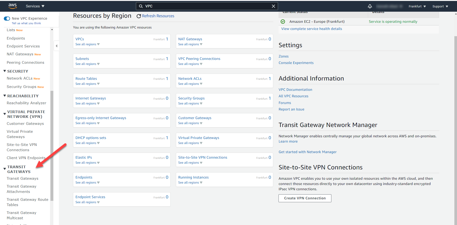 Creating a working AWS Transit gateway (TGW) in 5 mins.